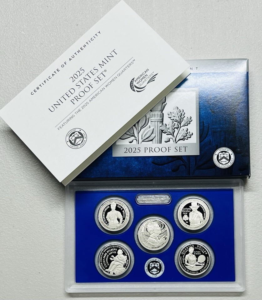 2025S 25c AMERICAN WOMEN QUARTERS PROOF SET W/10-COIN BOX/COA ~quarters ...