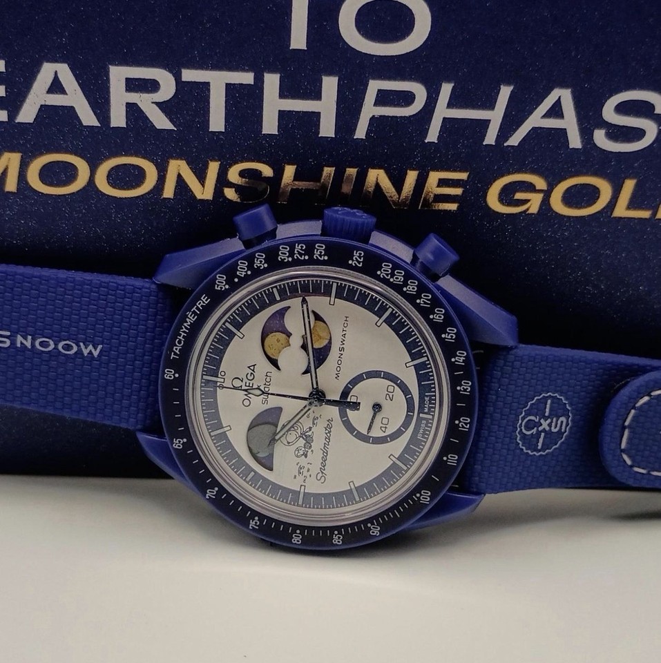 Swatch Omega Moonswatch Mission to Earthphase Moonshine Gold Beaver ...