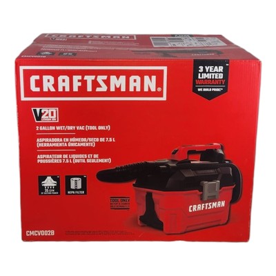 Craftsman V20 Lithium-Ion Cordless 2 Gallon Wet/Dry Vac Tool Only ...