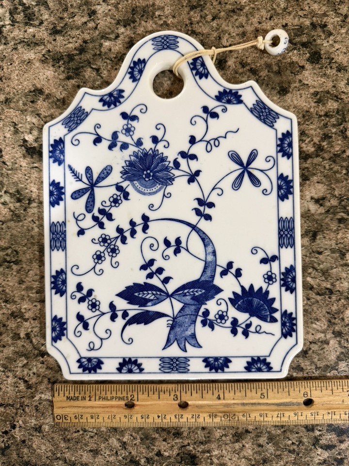 Blue Danube / Blue Onion Porcelain Cheese and Cracker Board Tray-Made ...