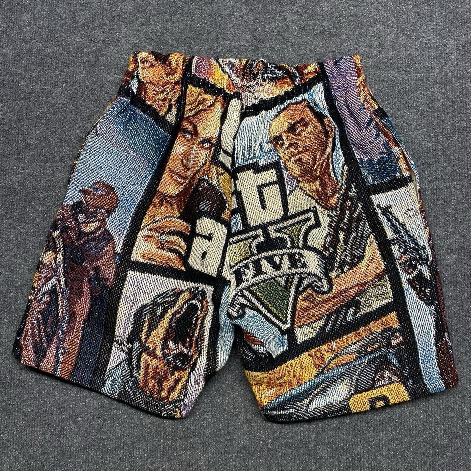 Grand Theft Auto Shorts FITSRUS Sz Small Streetwear Y2K Tapestry AOP ...