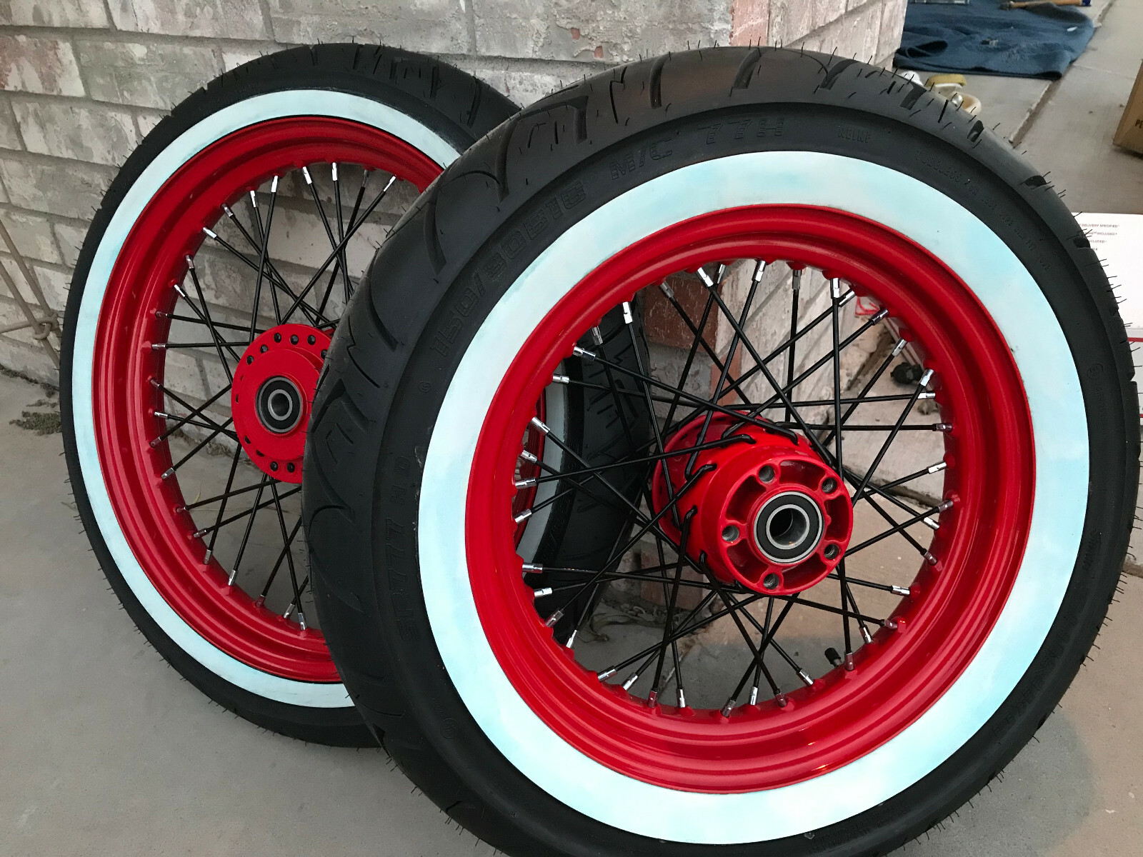 1984-1999 Harley Softail Dyna Wide Glide Wheel Set 16 & 21 Red Powder ...