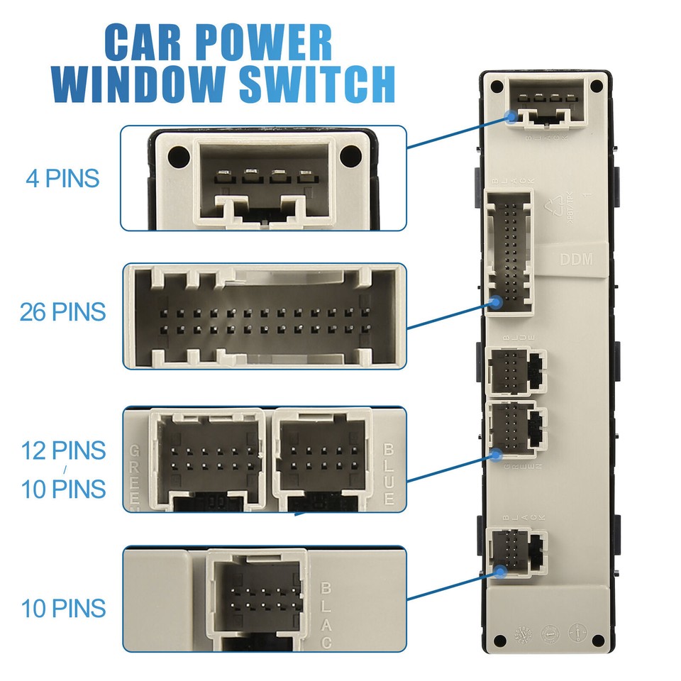 15883318 Power Window Switch Driver Left Side Black for Chevy GMC ...