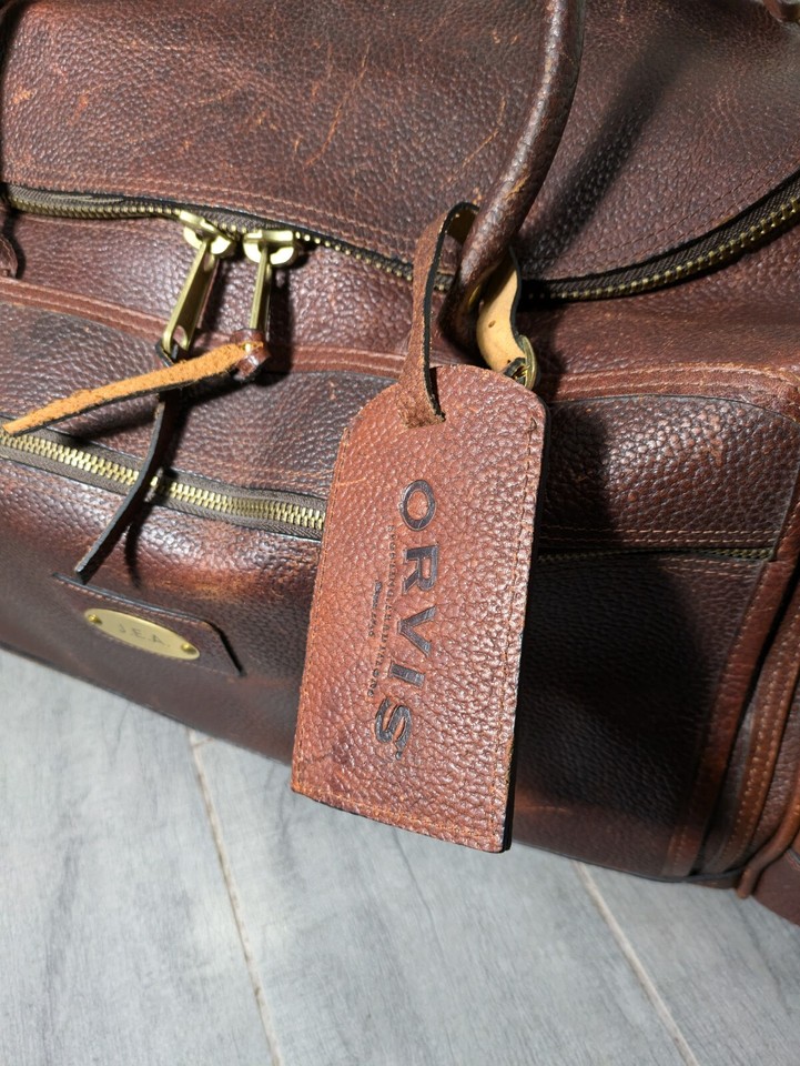 Vintage Orvis Bullhide Leather Weekend Travel Luggage Duffel Bag | eBay