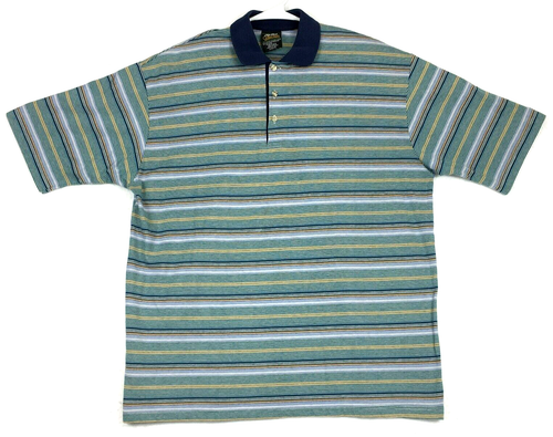 Chip Beck Shirt Mens XL Collection Polo Short Sleeve Green Striped ...