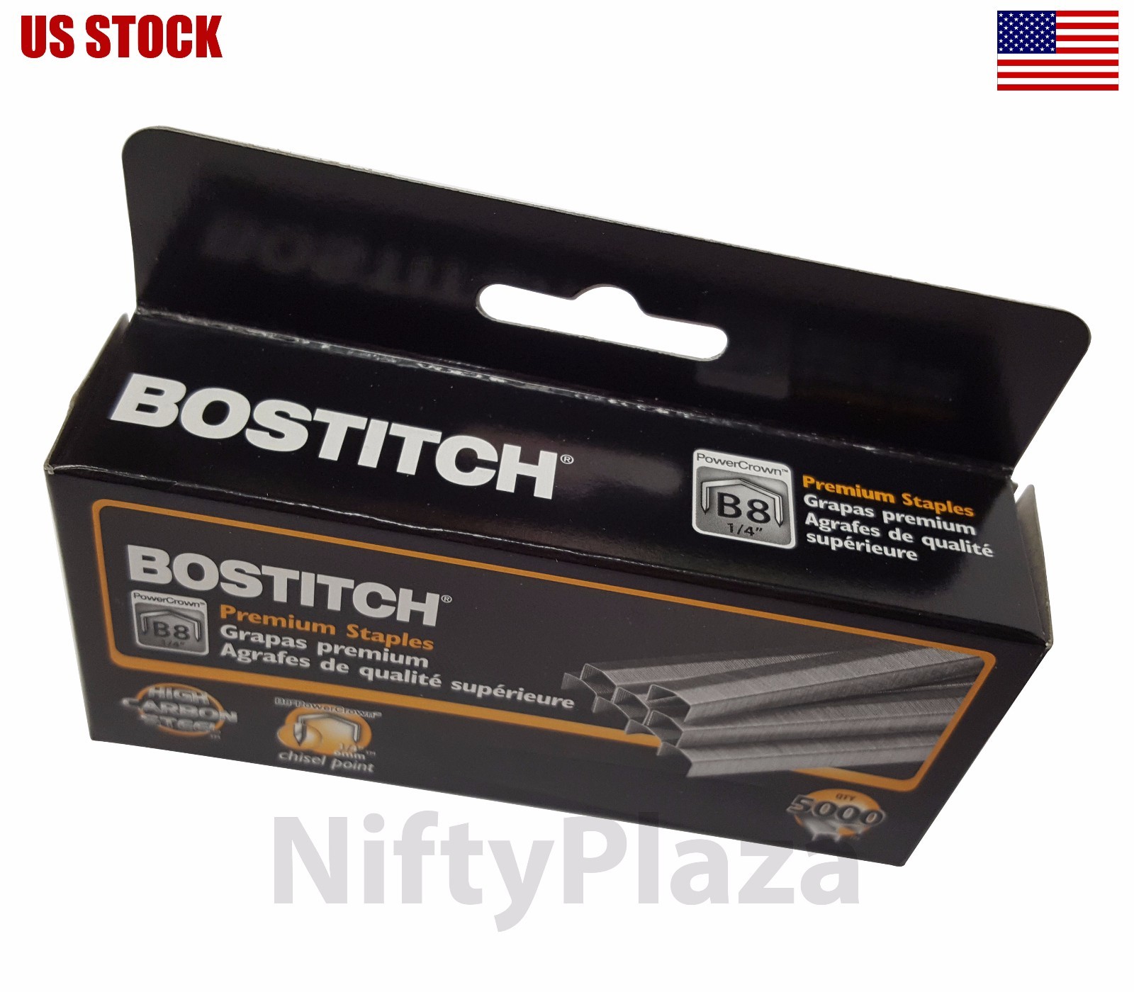 Bostitch Office B8 PowerCrown Premium Staples, 0.25 Inch Leg, Full ...