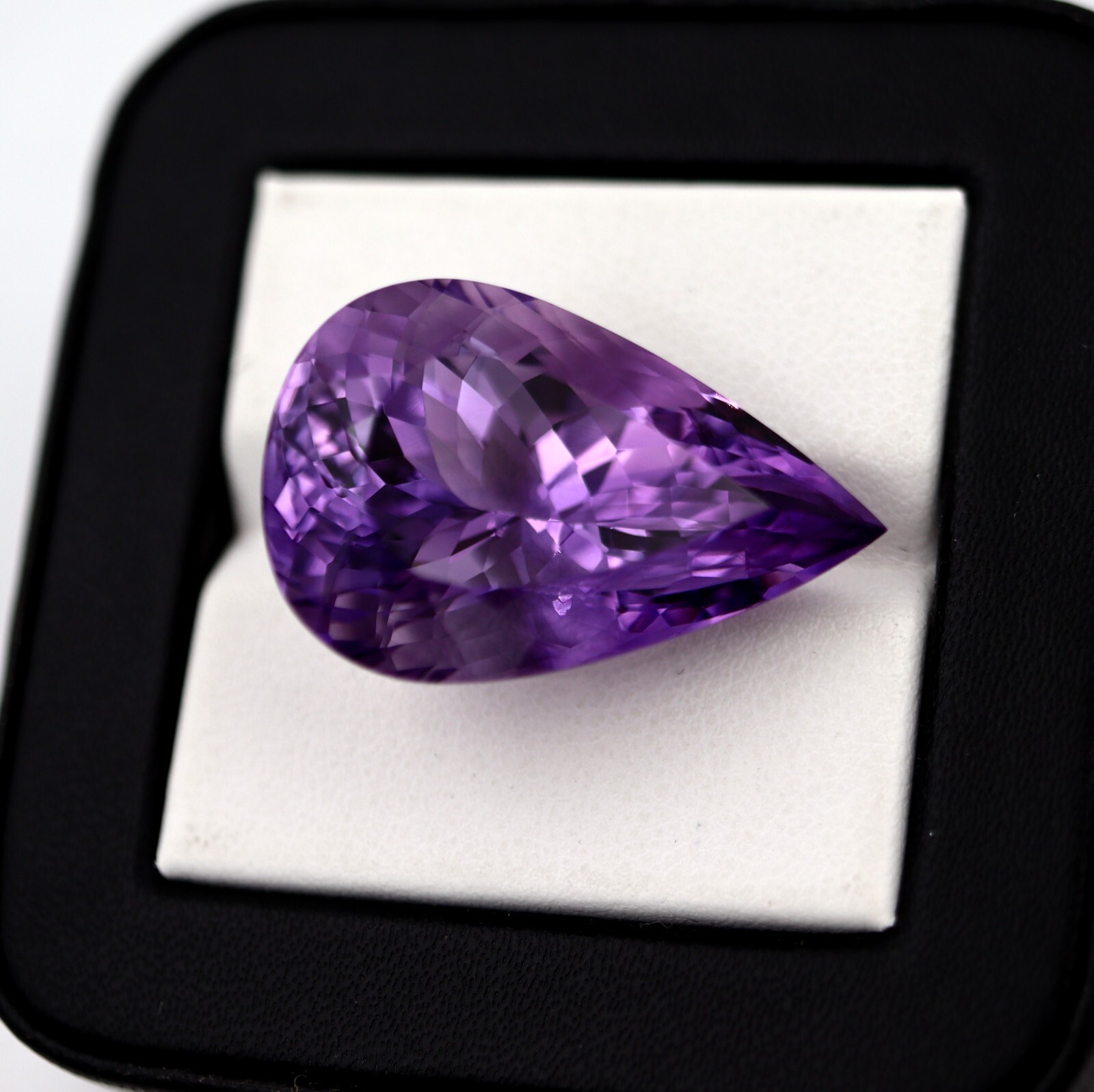 Natural Brazillian Amethyst Pear Shape Loose Gemstone 33.8 Cts Faceted ...