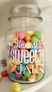 Personalised Sticker Label Sweet/Sweetie/ Treats Jar/Tin Kids Dad ...