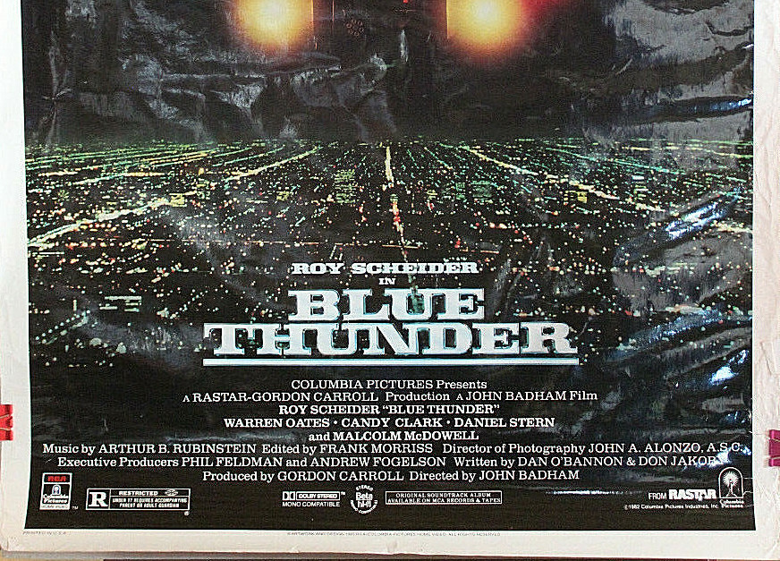 ORIGINAL MOVIE POSTER Blue Thunder 1983, Roy Scheider, Warren Oates | eBay