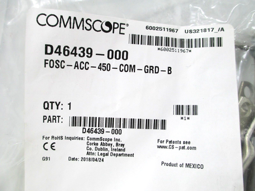 COMMSCOPE MULTIPLE EXTERNAL GROUND KIT D46439-000 FOSC-ACC-450-COM-GRD ...