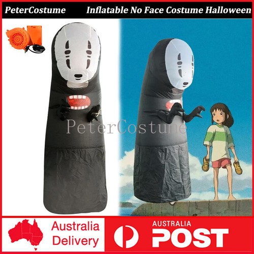 Inflatable No Face Costume Adults Mens Spirited Away Kaonashi Faceless ...
