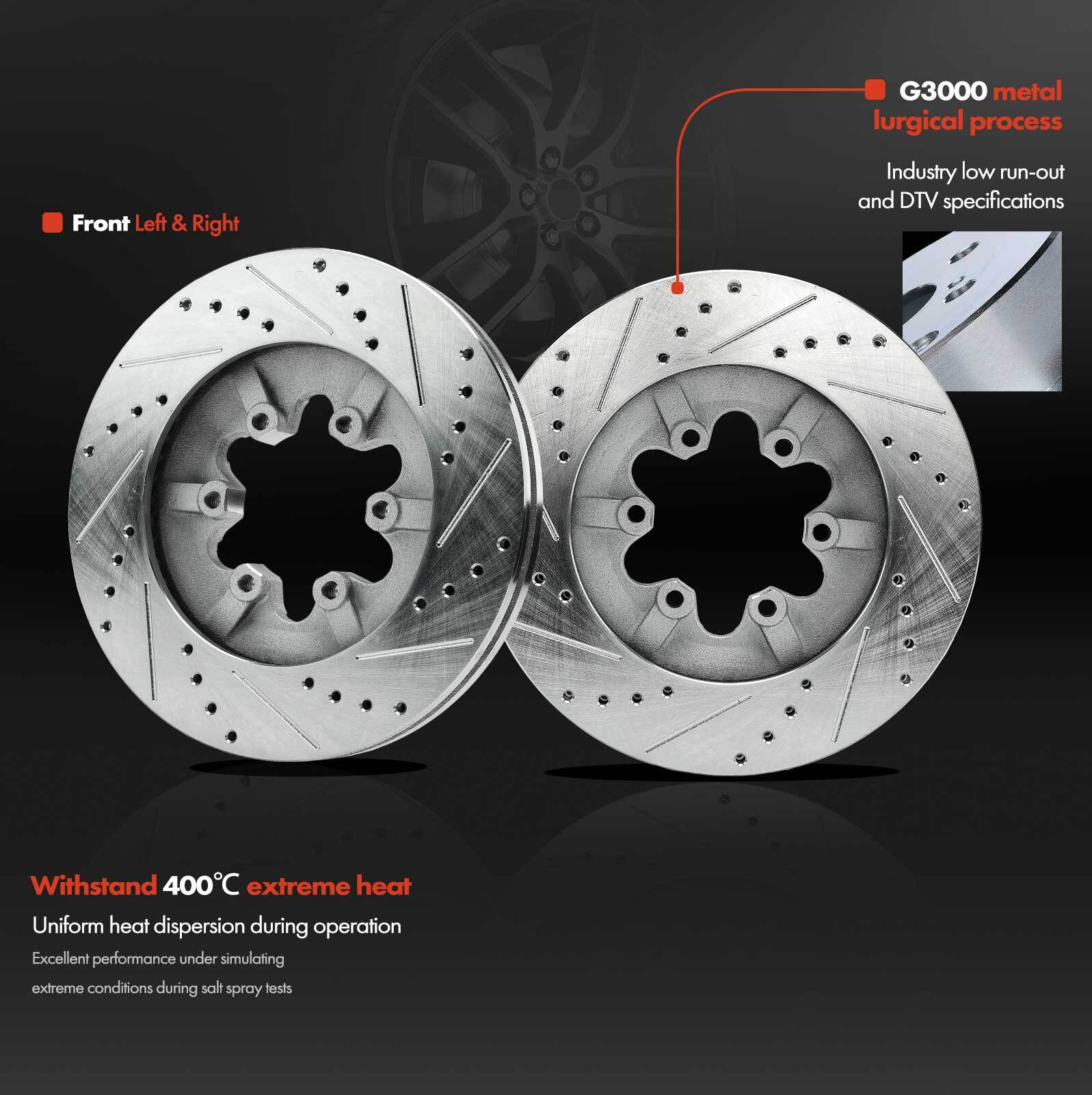 Front Left & Right Drilled Brake Rotor for Chevrolet Colorado GMC ...