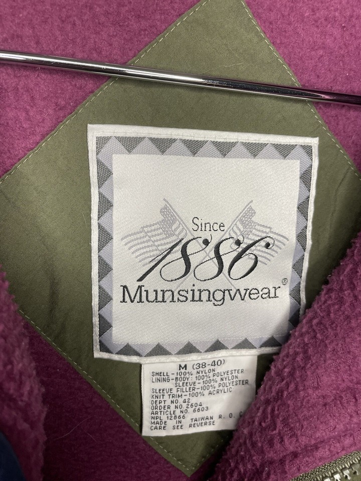 Munsingwear Men's M Jacket Coat Zipper Front Pockets Lined Multi ...