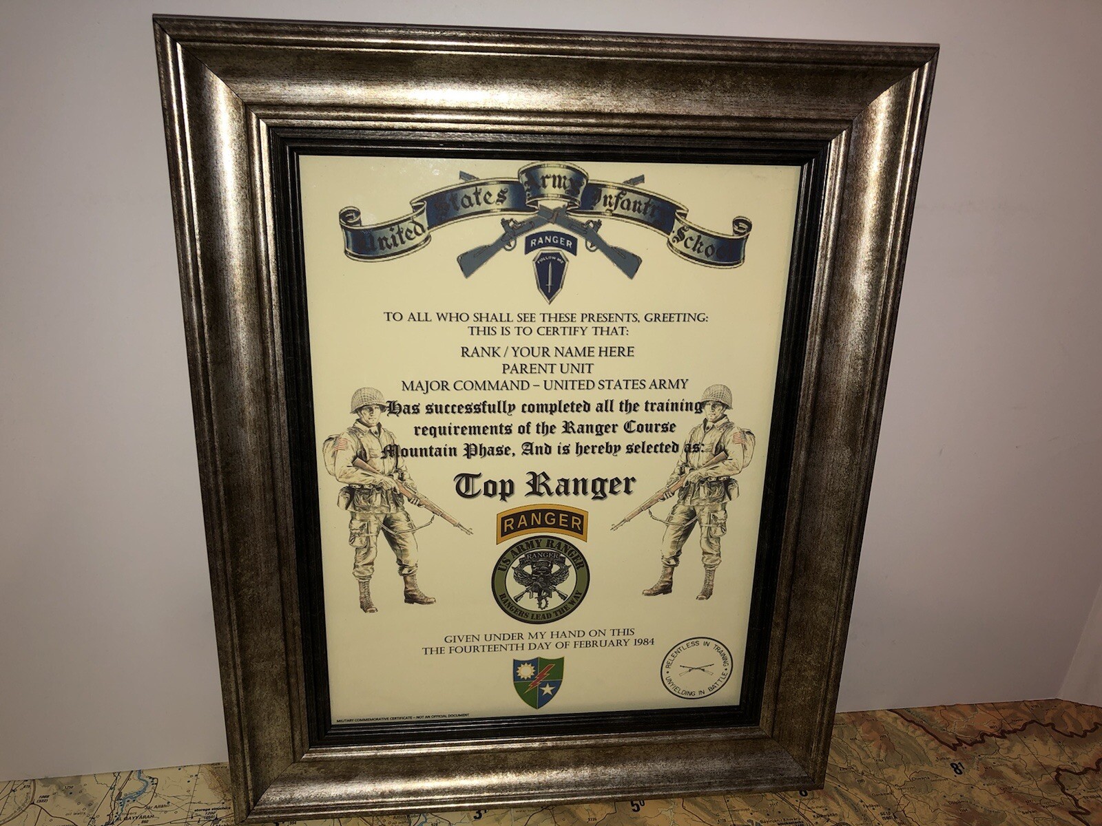 TOP RANGER - MOUNTAIN PHASE -U.S. ARMY RANGER SCHOOL / COMMEMORATIVE ...