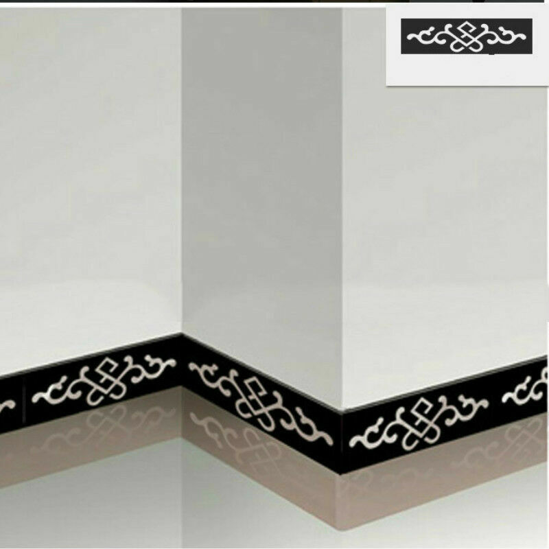 Acrylic Mirror Self Adhesive Wall Skirting Border DIY Stickers Decor ...
