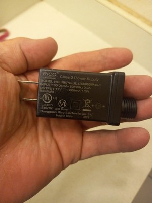Rico RKPO-UL1200600IP44-1 Class 2 Power Supply Raintight 12V 600mA 7.2W ...