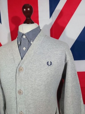 Fred Perry Cardigan - L/XL - Grey - Mod Casuals 60's | eBay UK