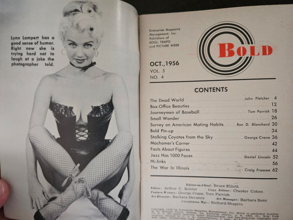 Bold magazine October 1956 pocket-size pin up Pat Newman Jennie Lee | eBay