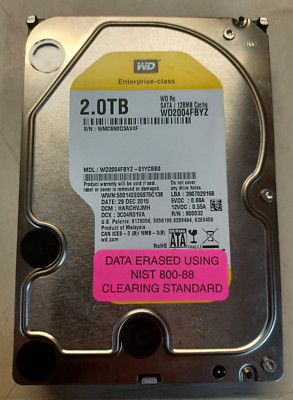 Western Digital 3.5" 2TB 7200RPM 128M 6Gbps SATA HDD Hard Drive ...