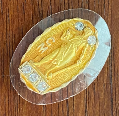 10k Yellow Gold Diamond Medallion Pin Part | eBay