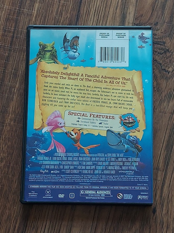 The Reef (DVD 2006, Full Screen) Animated Freddie Prinze Jr WONDERWORLD ...