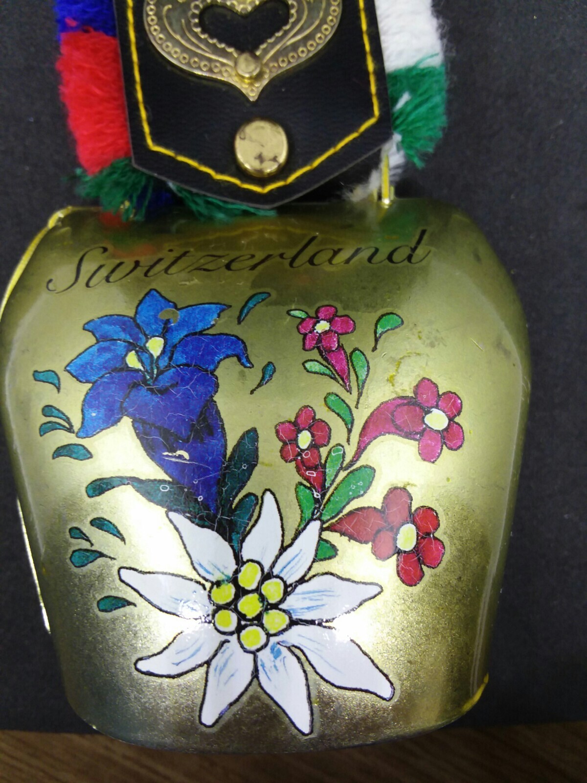 Vintage Swiss Brass Cow Bell Souvenir of Switzerland Vibrant Colors | eBay