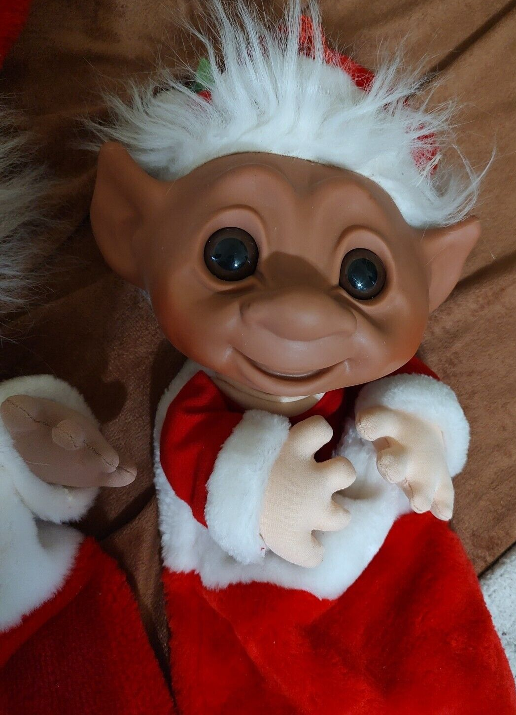 Vintage Christmas Holiday Stockings Red Velvet Big Head Decorations ...