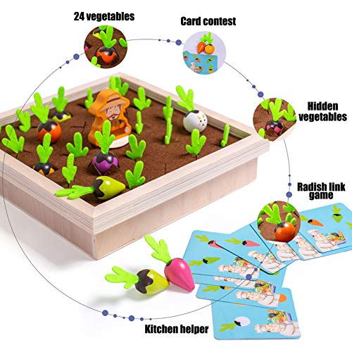Wooden Fun Carrots Harvest Toy Memory Games Radishes Shape Color White ...