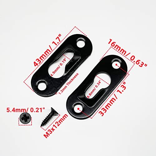 20pcs Black Single Keyhole Hangers Hanging Plate Hardware For Mirror ...