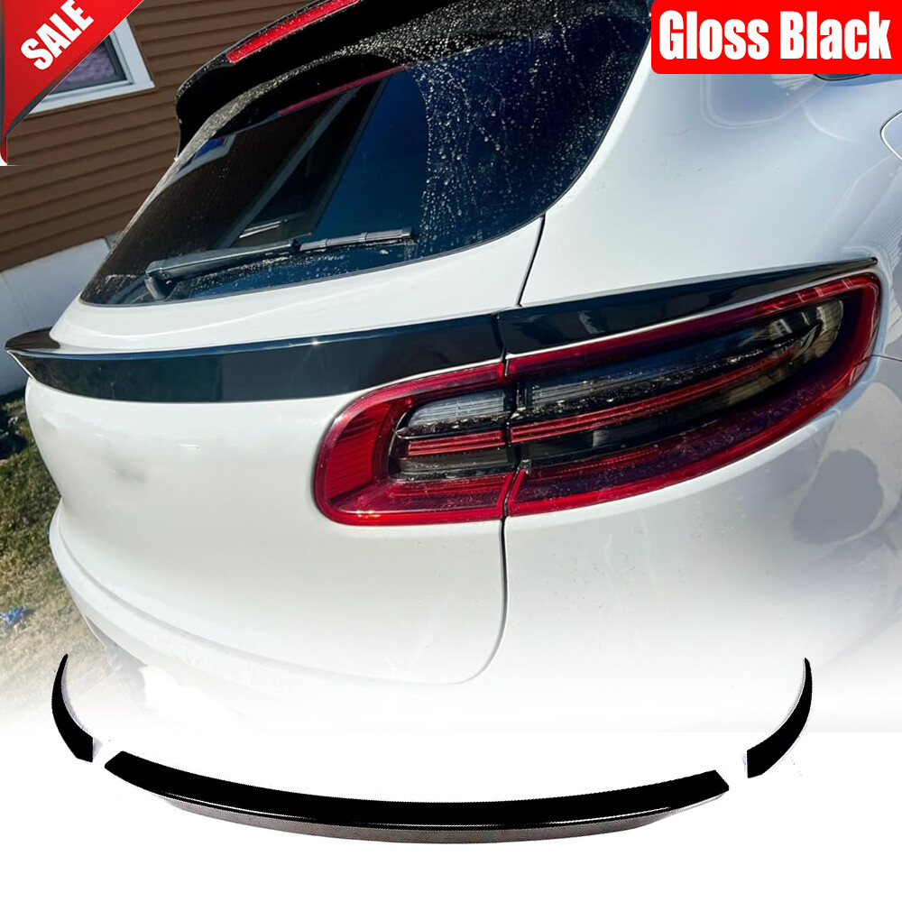 For Porsche Macan 2014-2017 Glossy Black Rear Middle Trunk Spoiler ...