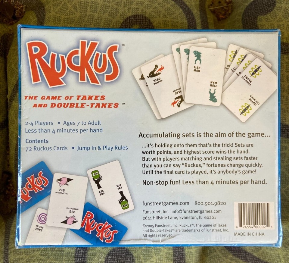 Ruckus Card Game By Funstreet Games Action Card Stealing Game Sealed ...