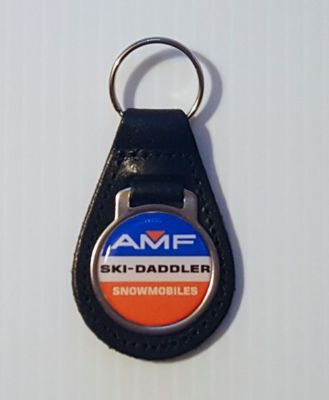 Reproduction AMF Ski Daddler Snowmobile Logo Stripes Leather Keychain ...
