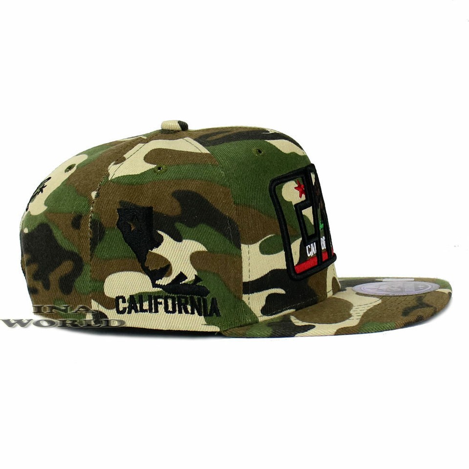 California Republic Hat Cap CALI Classic Bear Snapback Flat Bill ...