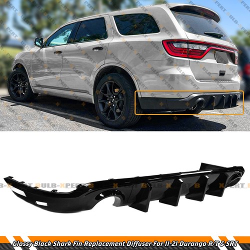 GLOSS BLACK SHARK FIN REAR BUMPER DIFFUSER FOR 2011-2025 DODGE DURANGO ...