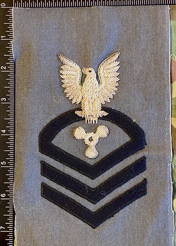 WWII Navy Gray Bullion Rate Machinist’s Mate Chief Petty Officer Patch ...