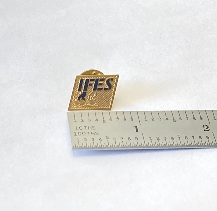 Vintage IFES Logo Gold Tone Pin International Foundation For Electoral ...