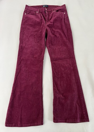 Gap Jeans Womens 14/32R Burgundy Plum Pudding Corduroy 70s Flare Pants ...
