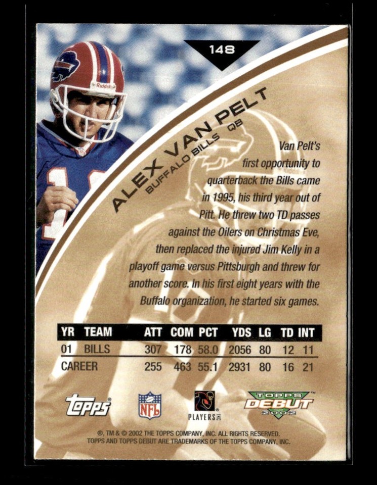 2002 Topps Debut #148 Alex Van Pelt IP AUTO | eBay