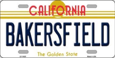 BAKERSFIELD California State Background Metal Novelty License Plate | eBay