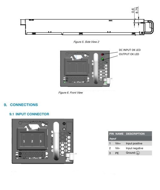 A10 Networks Thunder 1100 Watts DC power for 4430 4440 5430 5440 6430 ...