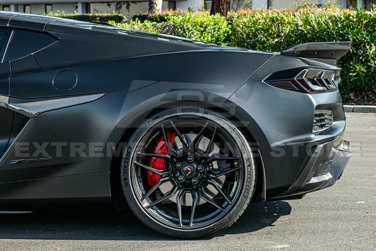 For 23-Up Corvette C8 Z06 CARBON FIBER Rear Wing Wicker Bill Extension ...