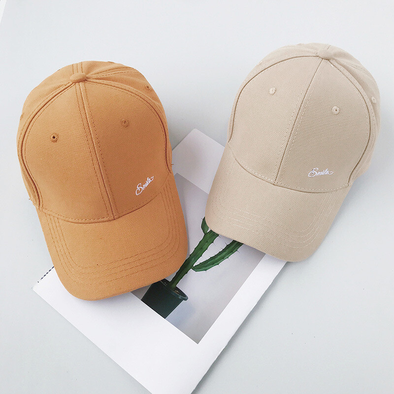 Lady Girls Embroidery Baseball Cap Solid Brim Adjustable Peaked Hat ...