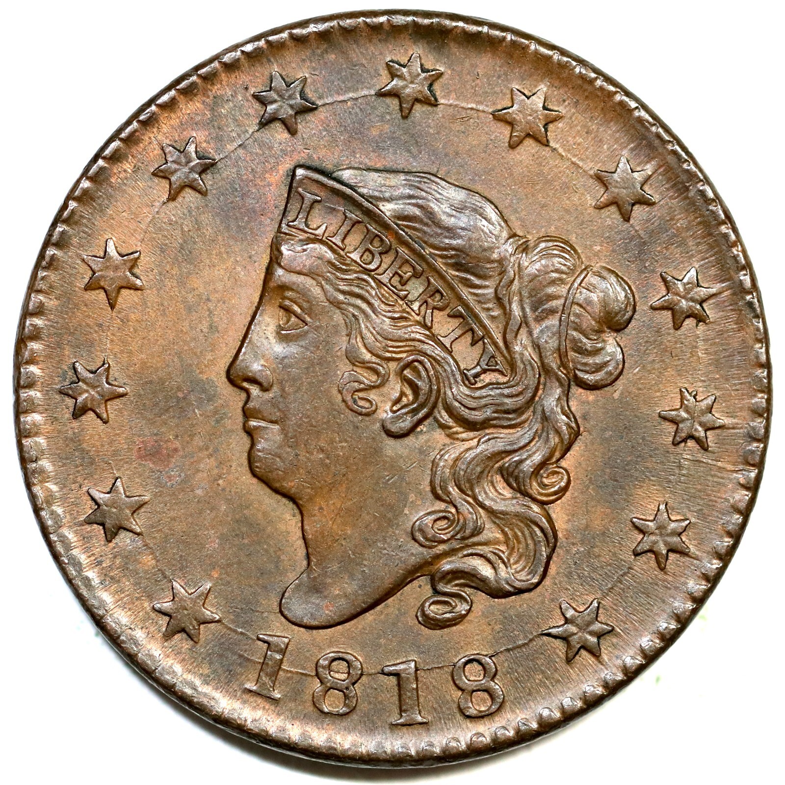 1818 N-10 R-1 Matron or Coronet Head Large Cent Coin 1c | eBay