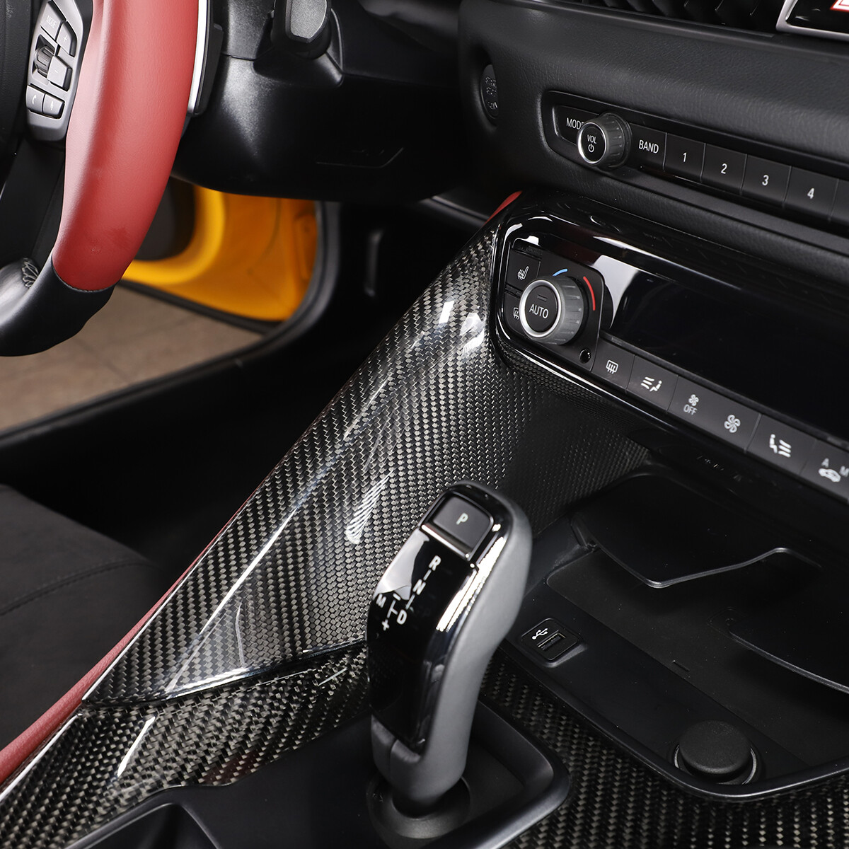 Real Carbon Fiber Center Console Side Panel Trim Frame Fit For GR Supra ...
