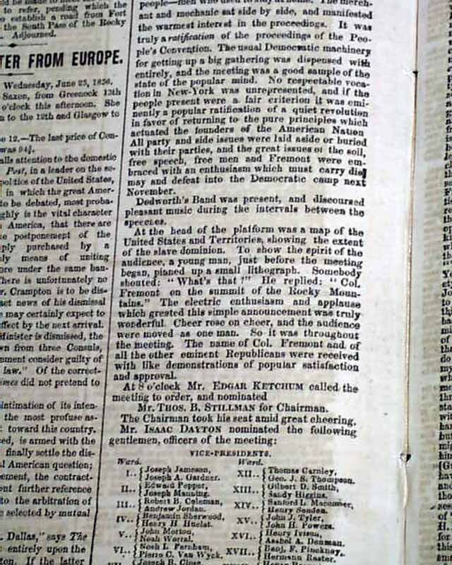 REPUBLICAN PARTY IS BORN w/ John C. Fremont President Nomination 1856 ...