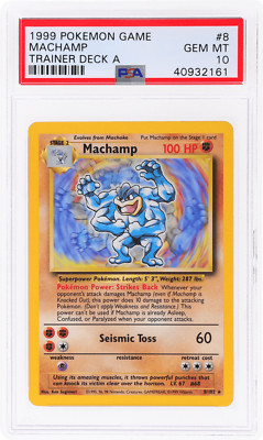 1999 Pokemon Trainer Deck A Machamp R #8 PSA 10 | eBay