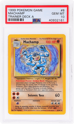 1999 Pokemon Trainer Deck A Machamp R #8 PSA 10 | eBay