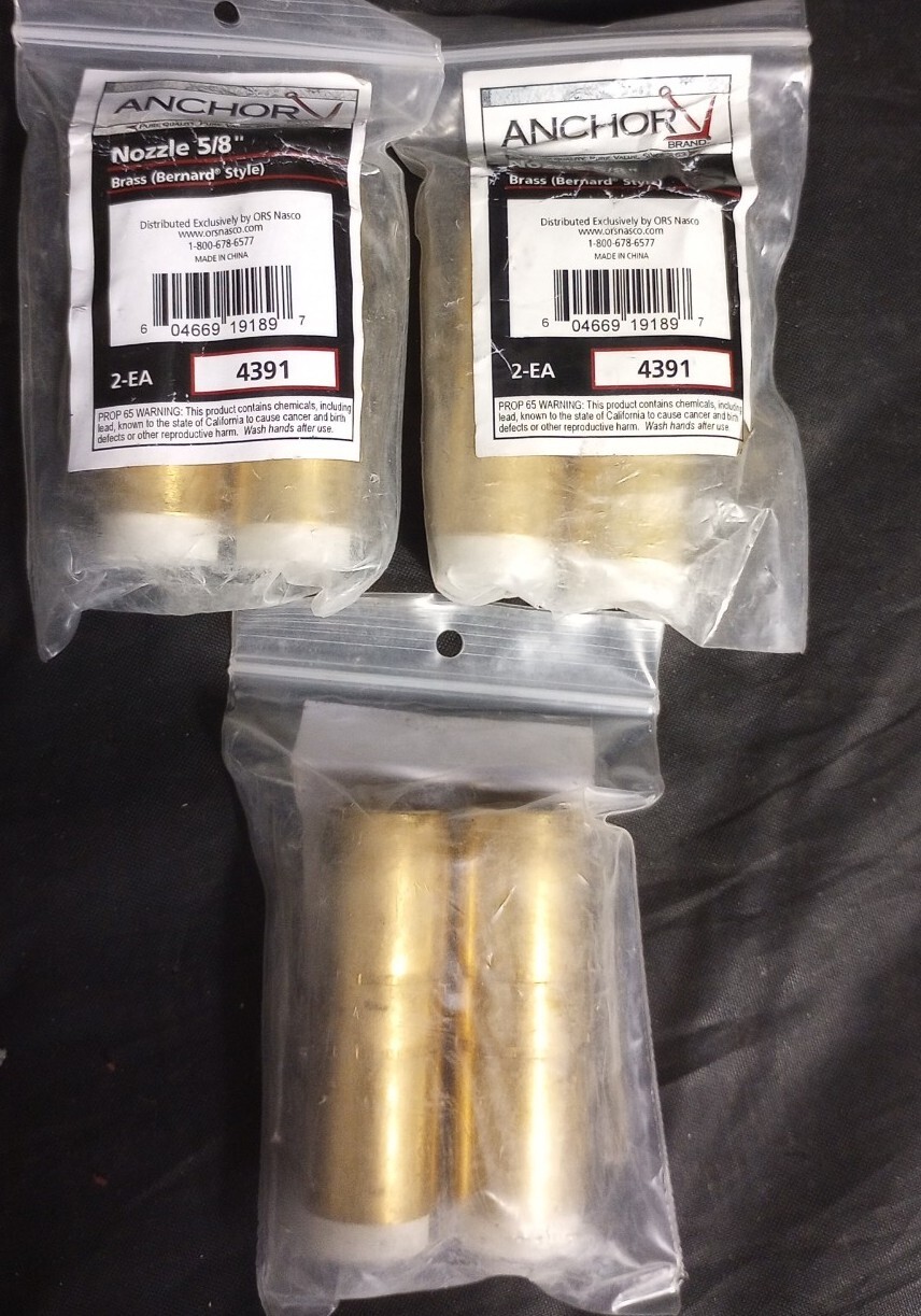 (6) ANCHOR Brass NOZZLES 5/8" Bernard Style Welding Welder Lot of 6 ...