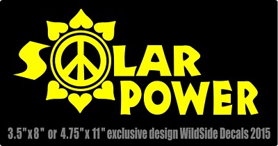 Solar Power Decal Environmental Peace Sunflower Car Window Vinyl ...