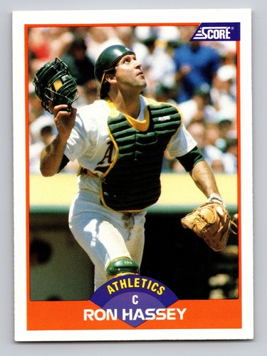 1989 Score #334 Ron Hassey Oakland Athletics Baseball Card | eBay